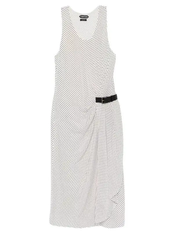 TOM FORD Polka Dot Midi Dress - White