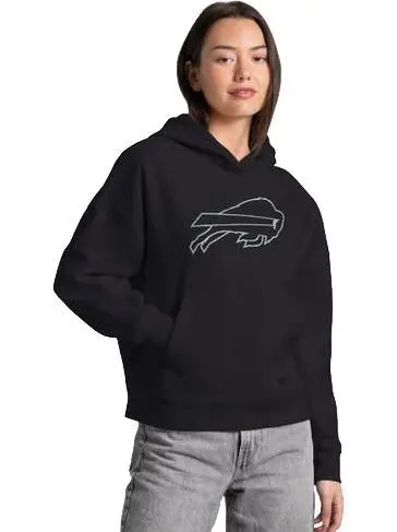 STARTER Buffalo Bills Rhinestone Relaxed Fit Hoodie - Black