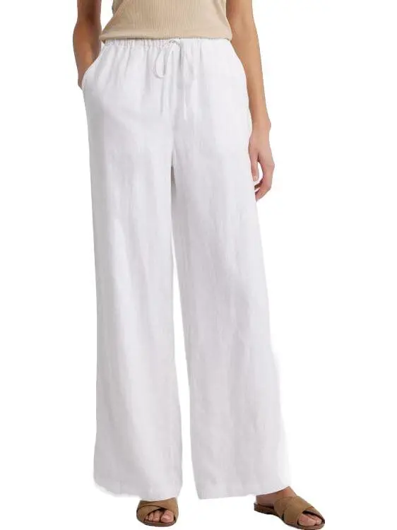 Caslon Easy Wide Leg Linen Pants - White