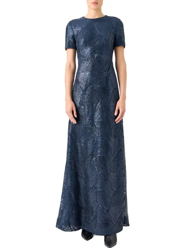 Akris Sea Fan Lace Gown - Navy