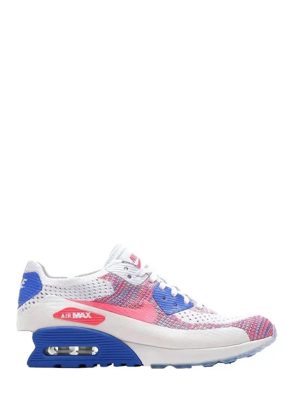 Nike Air Max 90 Ultra 2.0 Flyknit Sneakers - White/racer Pink/medium Blue