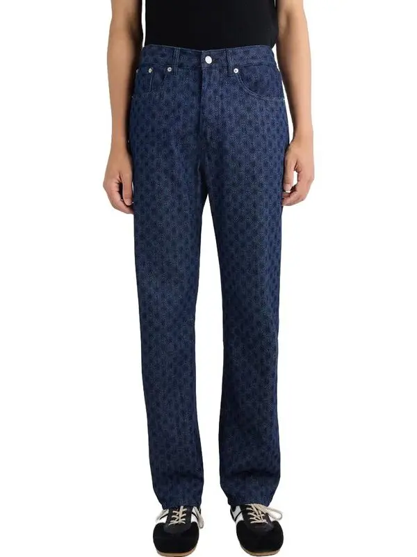Dries Van Noten Panthero Bis Print Straight Leg Jeans - Dessin Blue