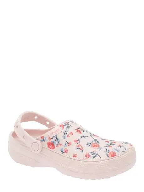 CROCS Classic Crafted Floral Clogs - Cotton Candy