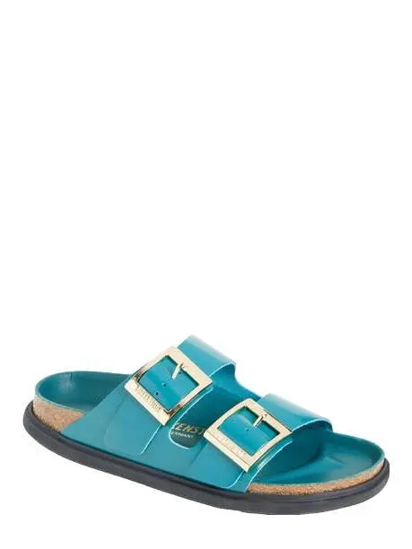 BIRKENSTOCK Arizona Droplet Buckle Slide Sandal - High Shine Dark Teal