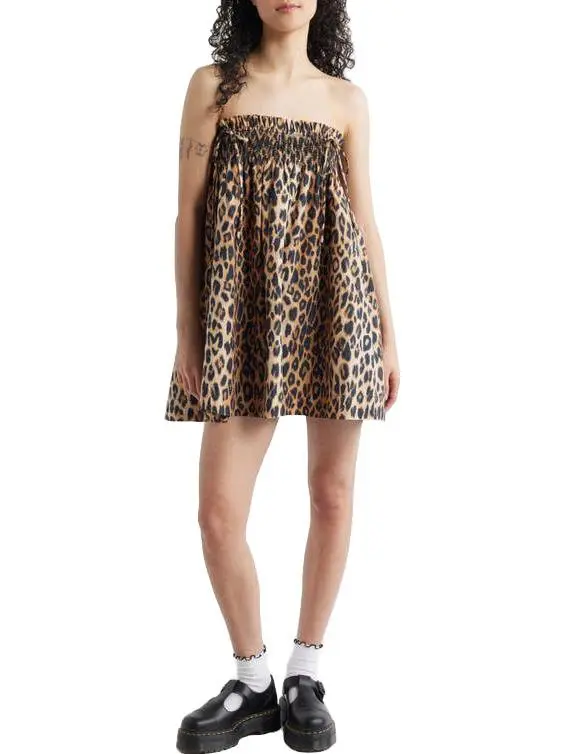 DAMSON MADDER Lilo Leopard Spot Convertible Minidress - Brown