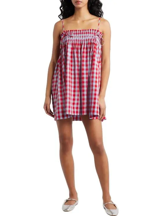 DAMSON MADDER Lilo Plaid Minidress - Blue/red