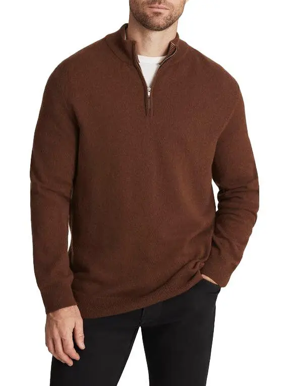 34 Heritage Cashmere Quarter-zip Sweater - Brown