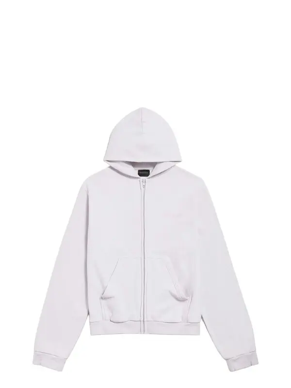 Balenciaga Back Zip-up Regular Fit Hoodie - White