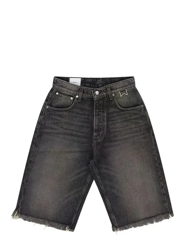 Rhude Frayed-edge Denim Shorts - Grey