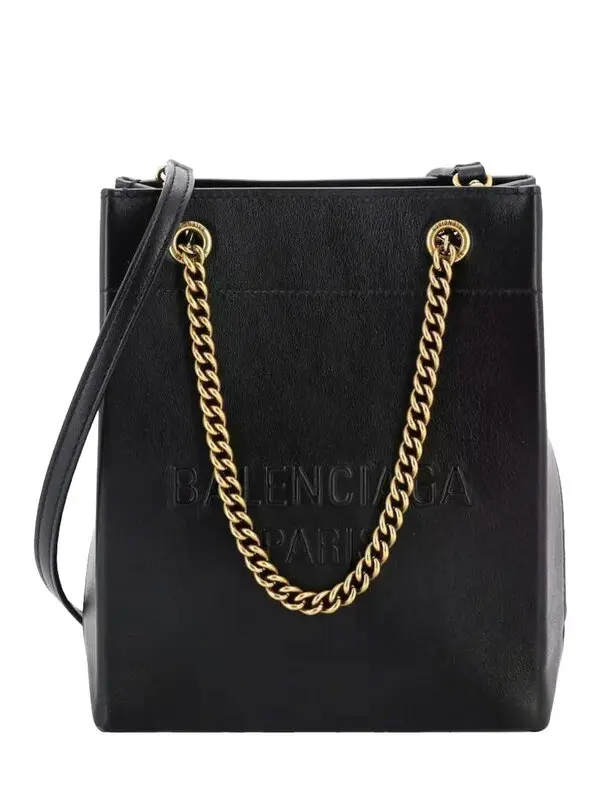Balenciaga Duty Free Phone Holder Leather Crossbody Bag - Black