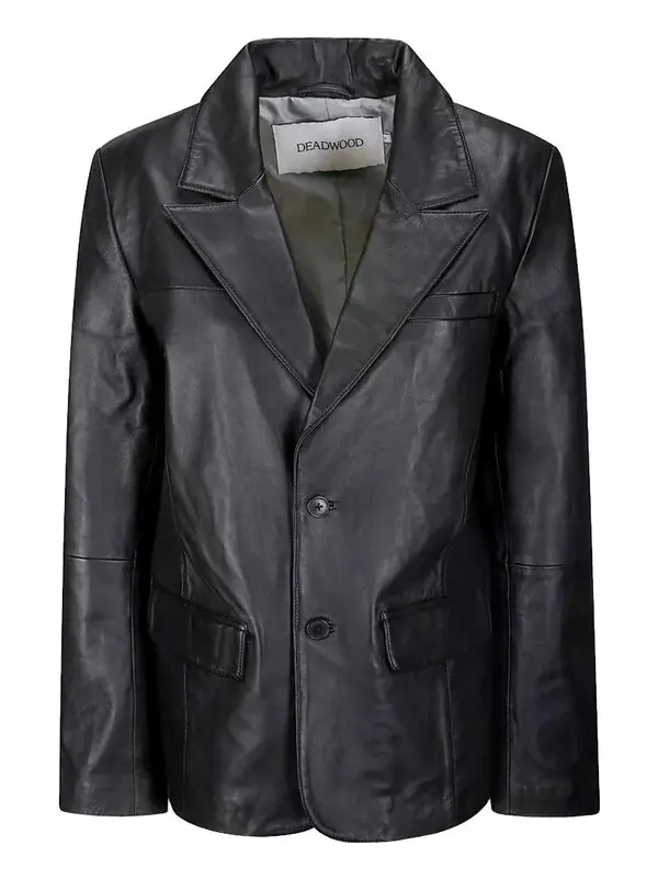 DEADWOOD Stanley Leather Blazer - Black