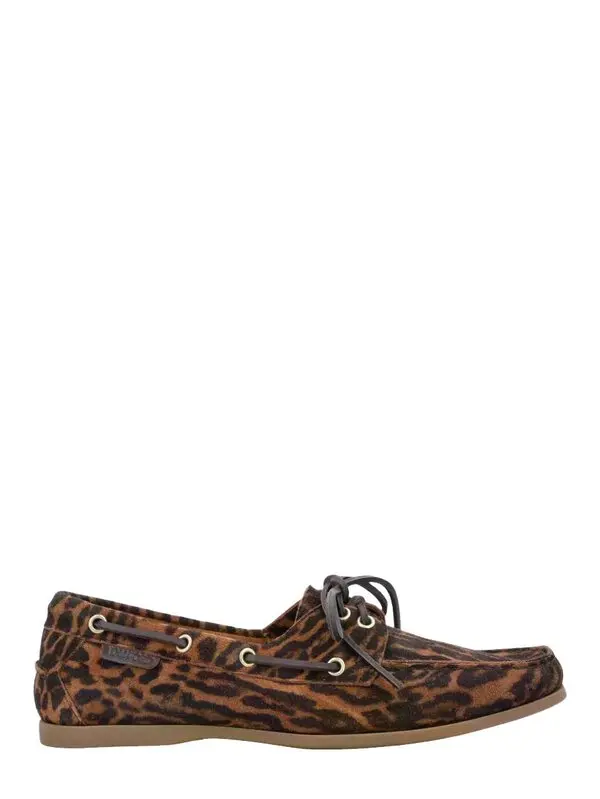 TOM FORD Leopard-print Boat Shoes - Brown