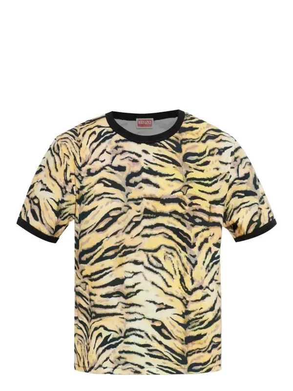 Kenzo Tiger-print T-shirt - Yellow