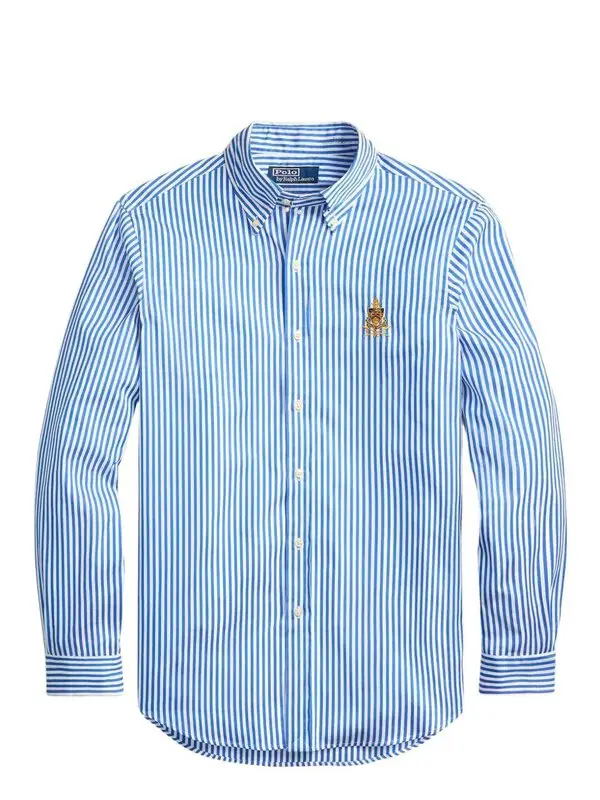 Polo Ralph Lauren Striped Embroidered Shirt - Blue