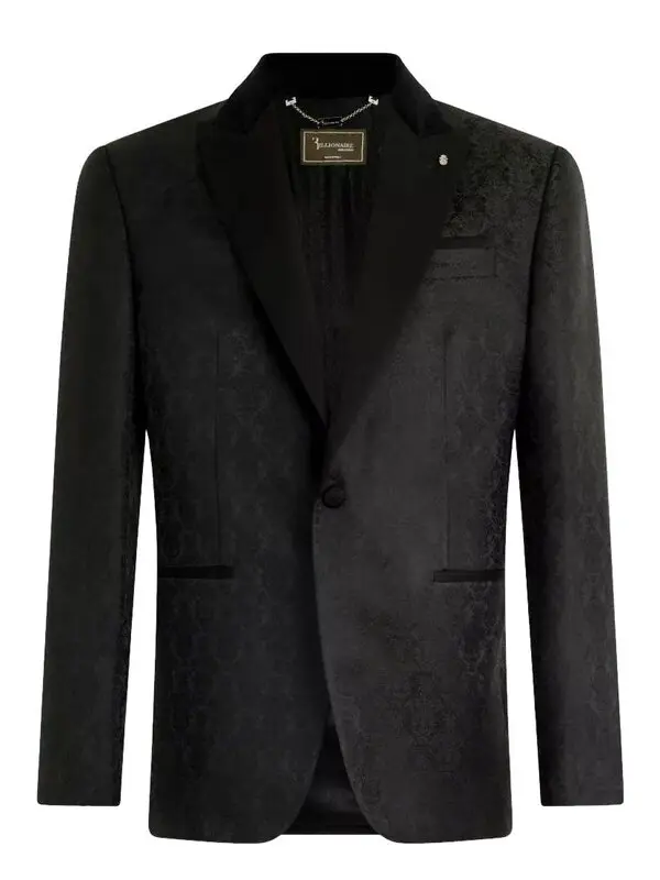 BILLIONAIRE Jacquard Brocade Blazer - Black