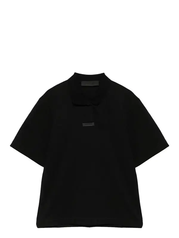 Fear Of God Piqué Cropped Polo Top - Black
