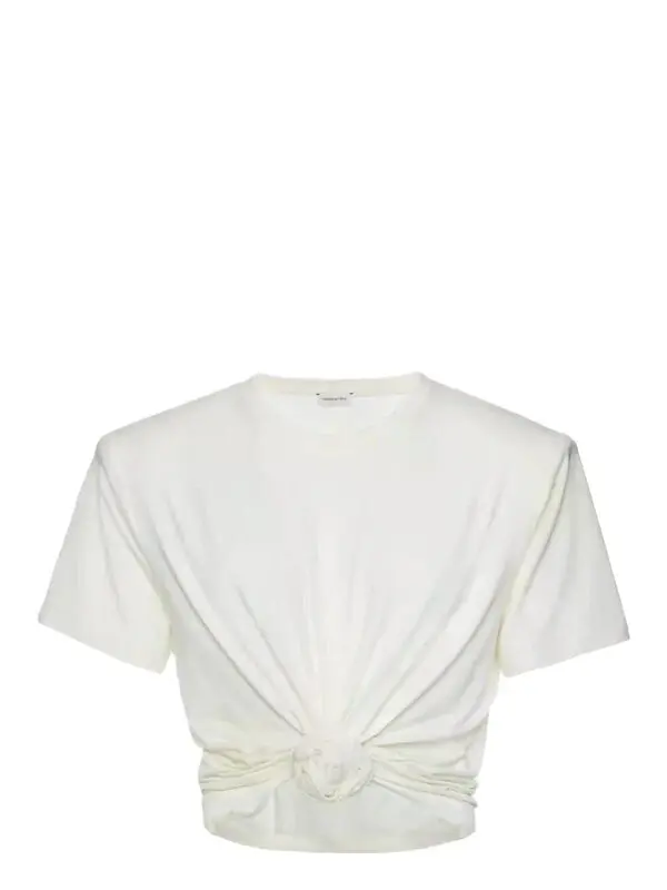 Magda Butrym Knot Crop T-shirt - White