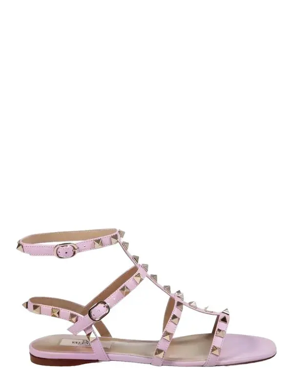 Valentino Garavani Rockstud-embellished Flat Sandals - Pink