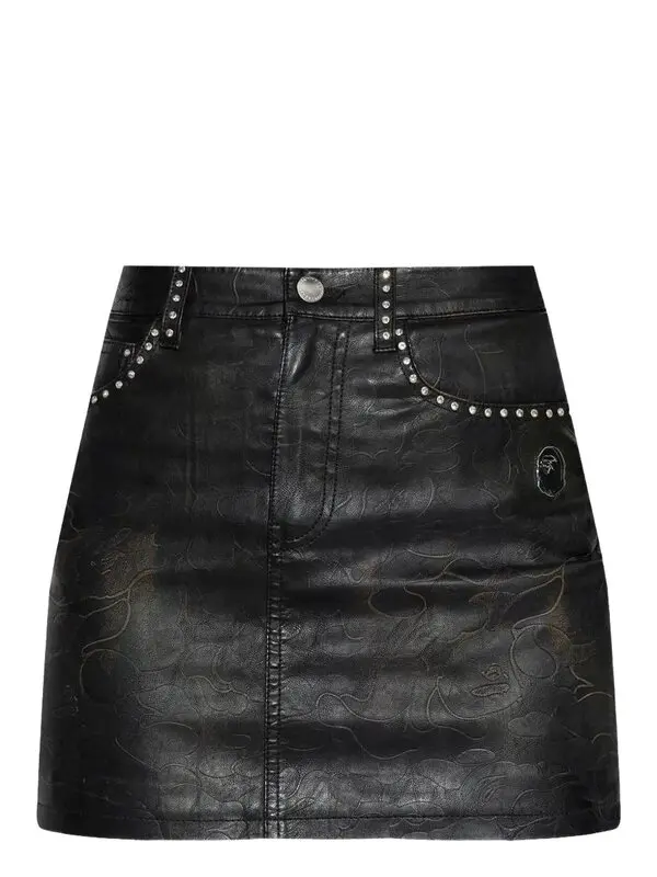 A BATHING APE Studded Mini Skirt - Black