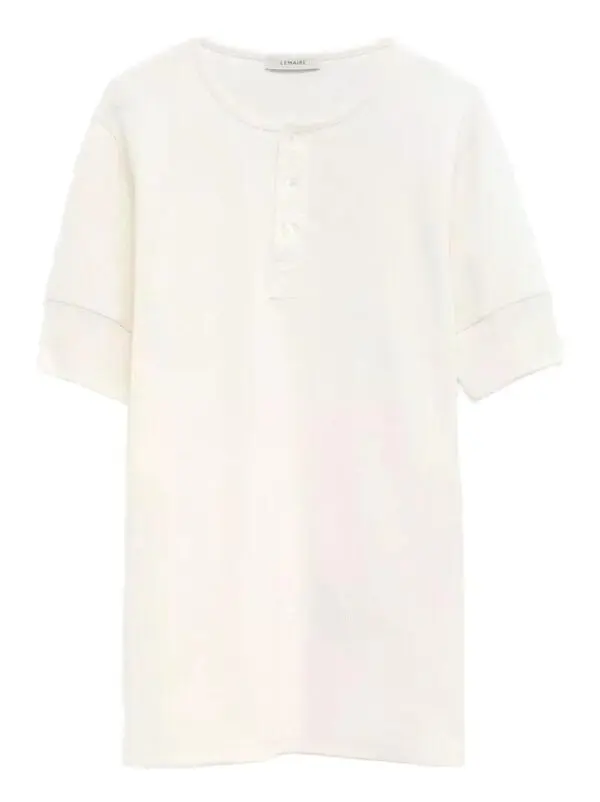 LEMAIRE Button Ribbed T-shirt - Neutrals