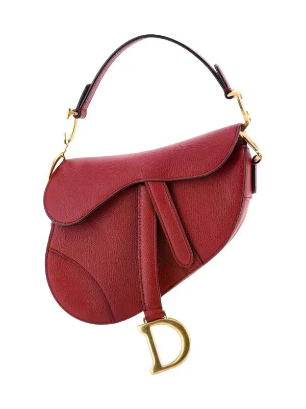 Dior Saddle Handbag Leather Mini Shoulder Bag - Red