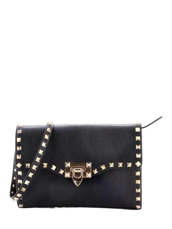 Valentino Garavani Rockstud Flap Bag Leather Medium - Black