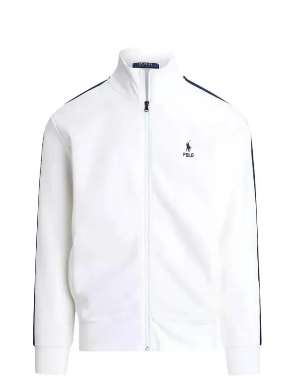 Polo Ralph Lauren Zip-up Sweatshirt With Stripe Detail - White