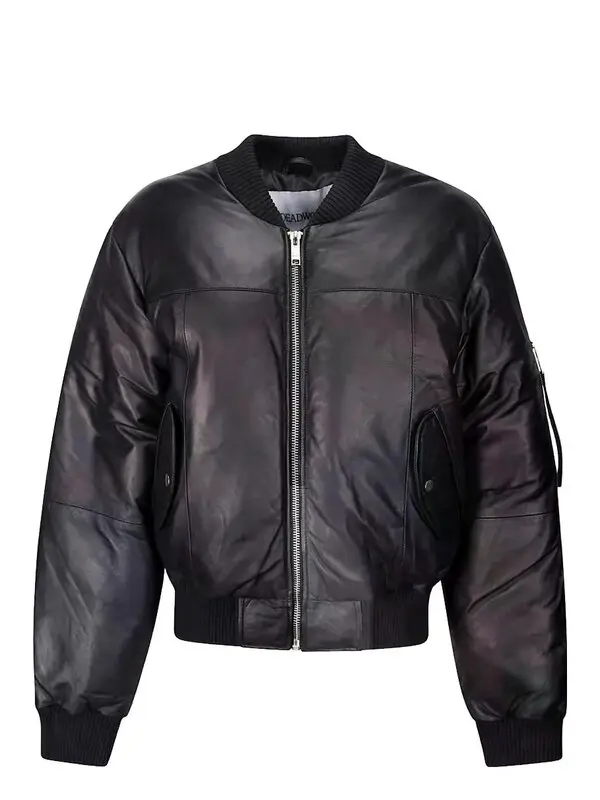 DEADWOOD Bofinger Leather Bomber Jacket - Black
