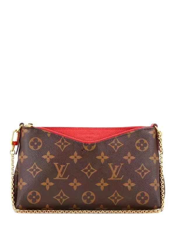 LOUIS VUITTON Pallas Monogram Canvas Clutch - Brown