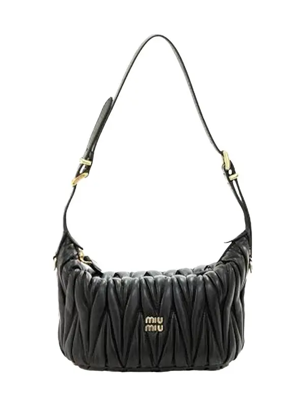 Miu Miu Matelassé Shoulder Bag - Black