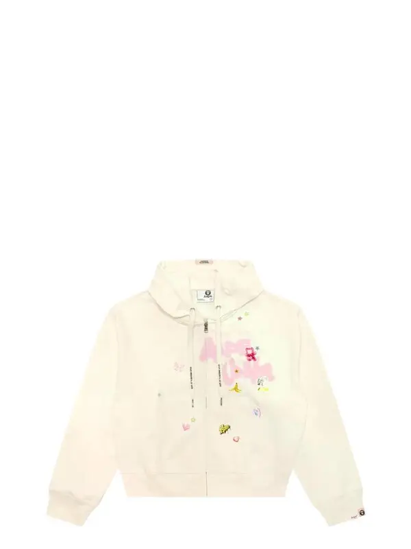 AAPE BY *A BATHING APE Appliqué Zip-up Hoodie - Neutrals