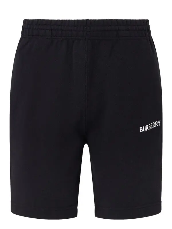 Burberry Logo-print Cotton-jersey Shorts - Black