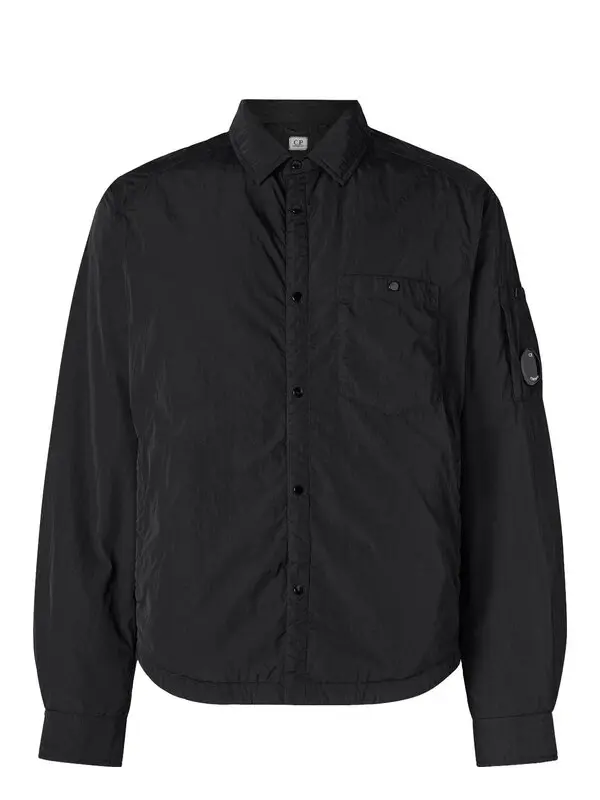 C.P. COMPANY Logo-appliquéd Padded Overshirt - Black