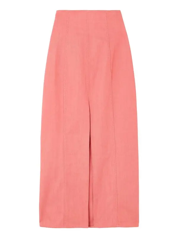 Carolina Herrera Denim Midi Skirt - Orange