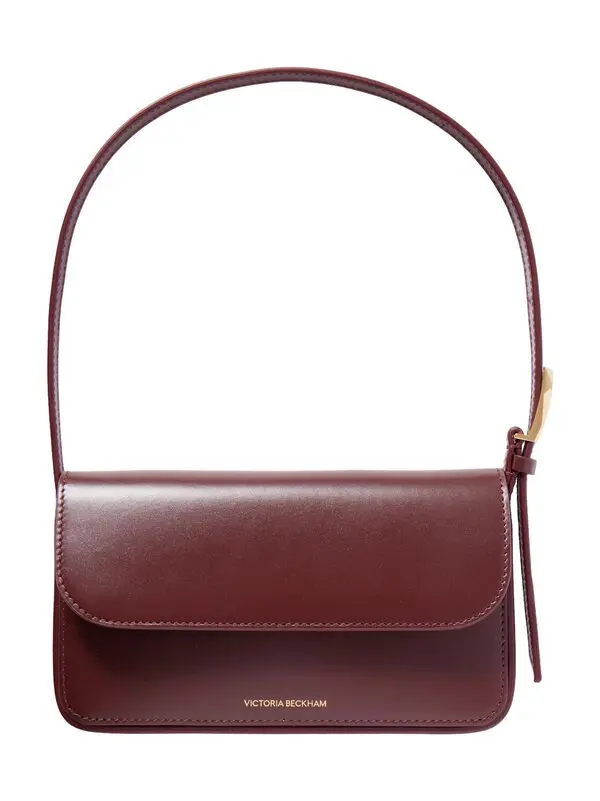 Victoria Beckham Dorian Pocket Leather Shoulder Bag - Burgundy