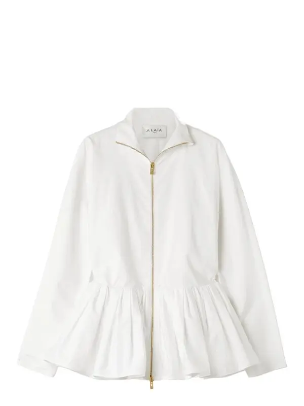 Alaïa Cotton Peplum Jacket - White