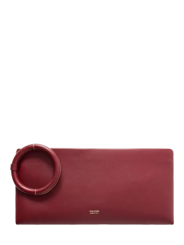 TOM FORD Leather Wristlet Clutch - Red