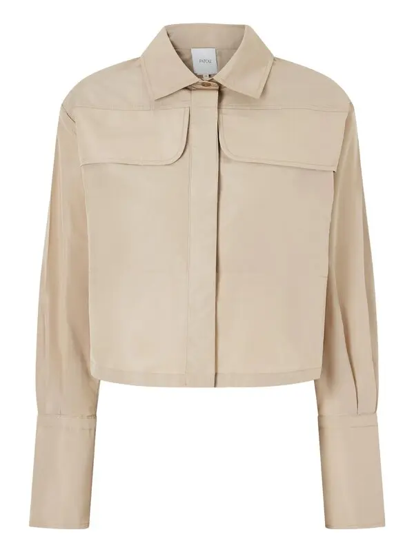 Patou Cropped Safari Shirt - Neutrals