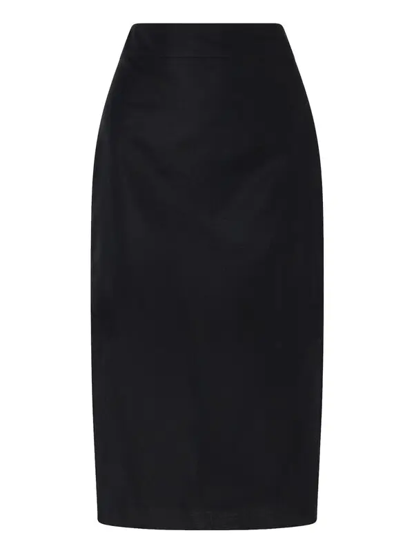 Maria Mcmanus Organic Cotton-organza Midi Skirt - Black