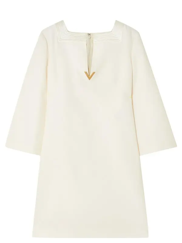 Valentino Garavani Embellished Silk Satin-trimmed Mini Dress - Cream