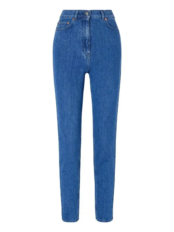 Another Tomorrow High-rise Slim-leg Jeans - Blue