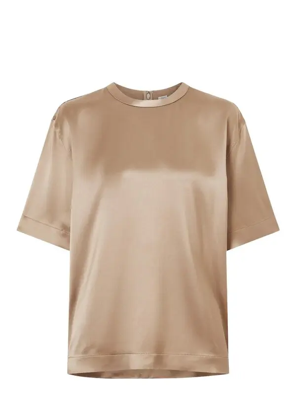 TOTEME Satin T-shirt - Neutrals