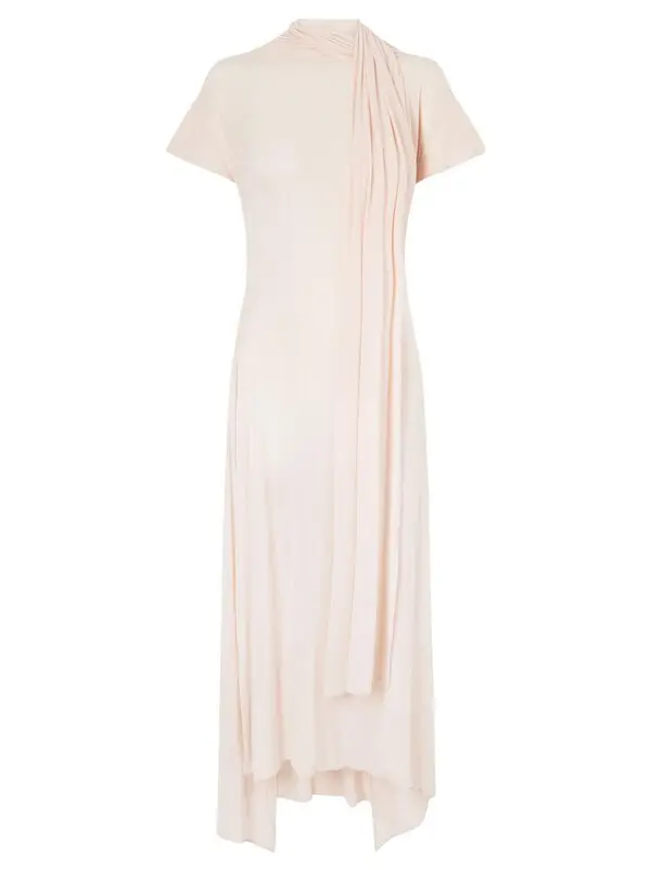 Magda Butrym Scarf-detailed Asymmetric Jersey Dress - Pink