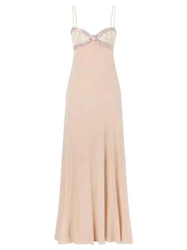 Valentino Garavani Lace- And Satin-trimmed Silk-georgette Gown - Pink