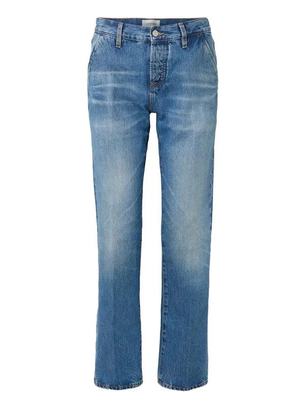 FRAME The Drop Mid-rise Wide-leg Jeans - Blue