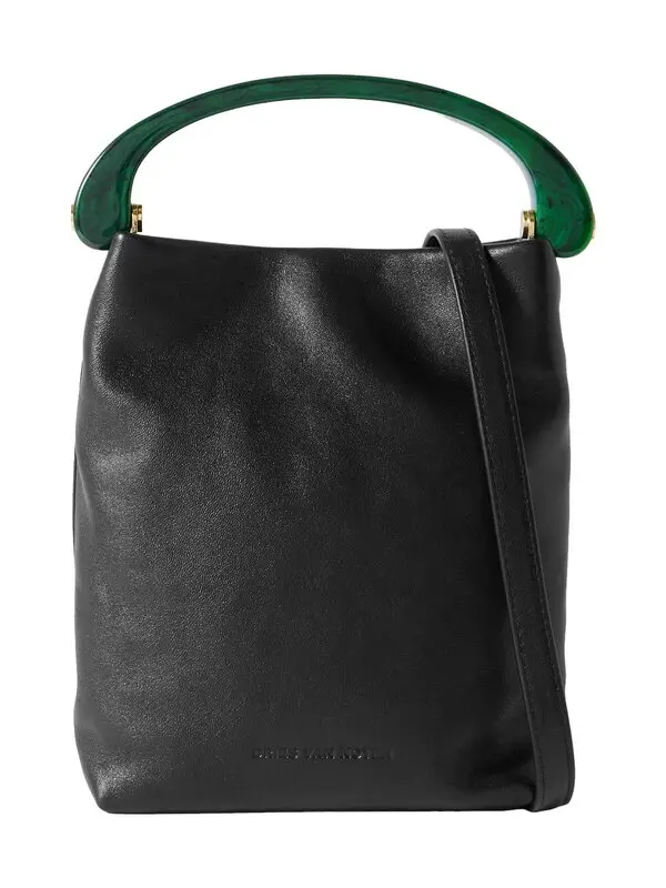 Dries Van Noten Leather Shoulder Bag - Black
