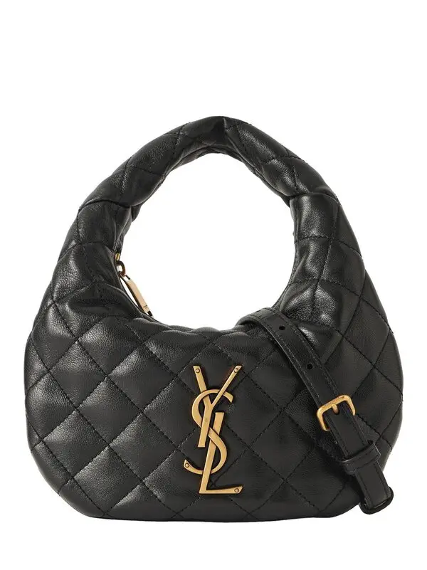 Saint Laurent Icarino Mini Quilted Leather Shoulder Bag - Black