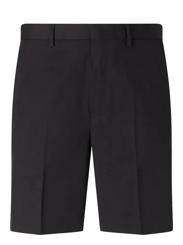 Dries Van Noten Straight-leg Cotton And Wool-blend Shorts - Black