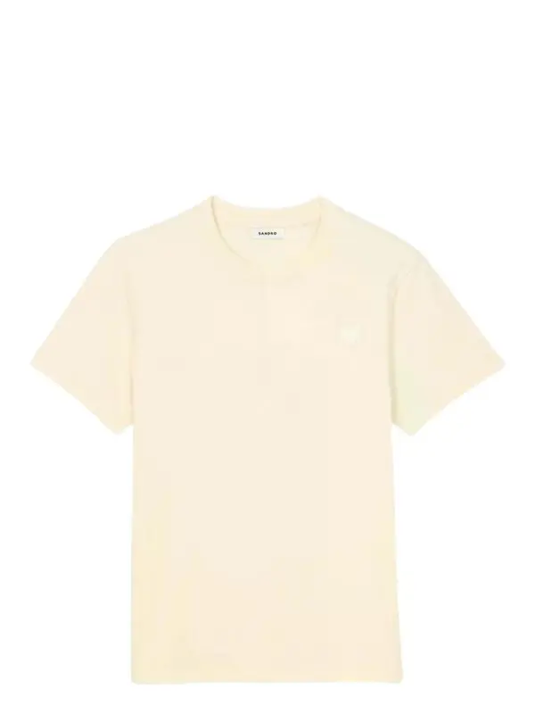 Sandro T-shirt With Heart Patch - Yellow