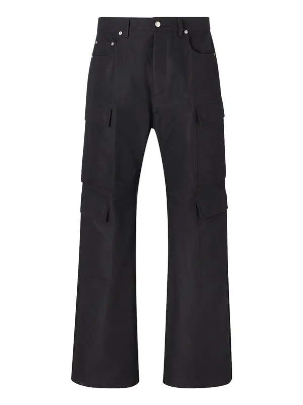 Rick Owens Geth Straight-leg Canvas Cargo Trousers - Black